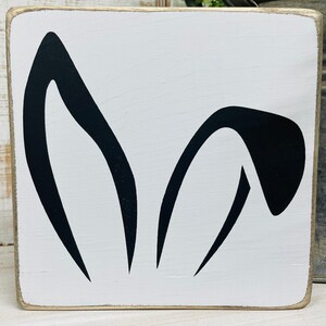 Easter Bunny Ears Wood Sign, Simple Signs for Easter, Rabbit Decor ...