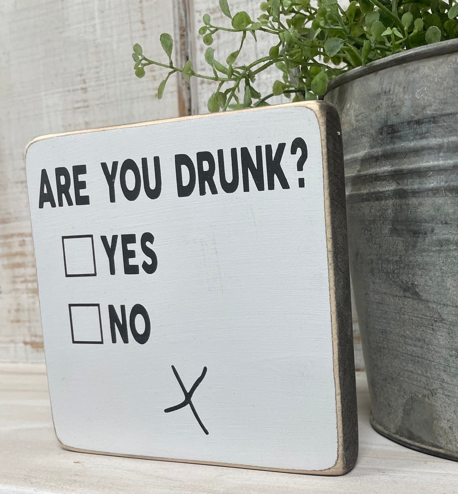 Funny Home Bar Wood Sign Wine Bar Sign Are You Drunk Yes No - Etsy