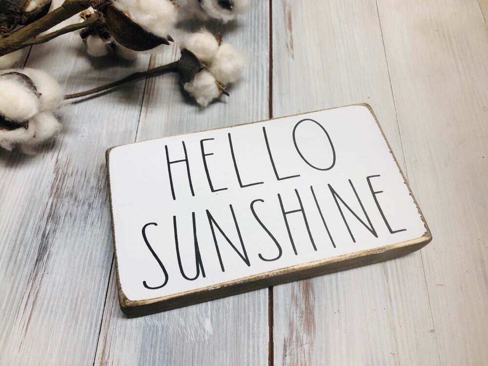 Hello Sunshine Wood Sign Summer Spring Sign Tiered Tray - Etsy