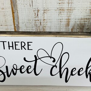 Hey There Sweet Cheeks Hand Painted Wood Sign, Funny Master Bathroom ...