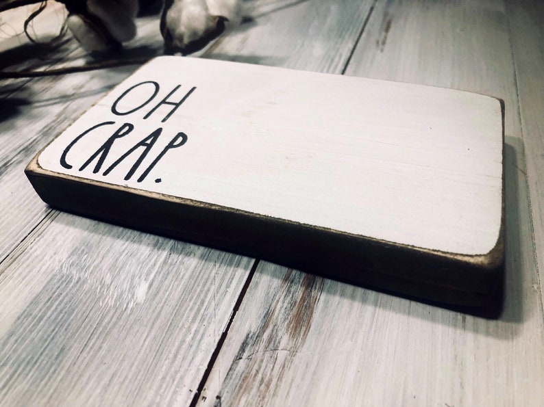 Oh Crap Wood Sign Funny Bathroom Sign Farmhouse Style Sign | Etsy