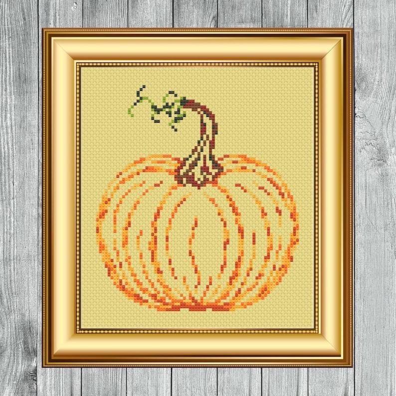 Fall Pumpkin Cross Stitch Pattern, Instant PDF Download, X Stitching ...