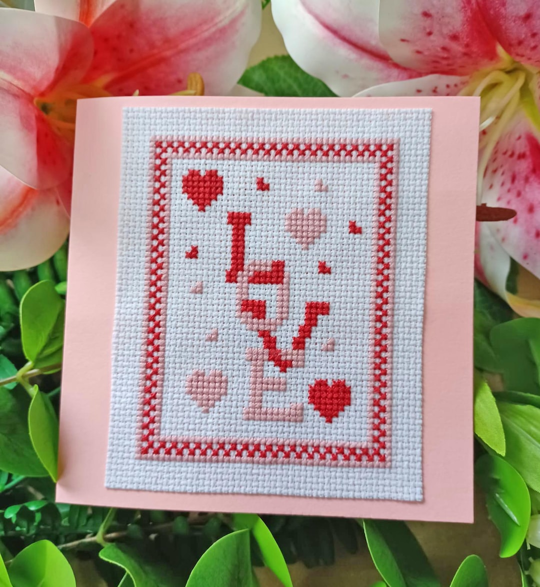 Love Hearts Cross Stitch Pattern, Instant PDF Download, X Stitching ...