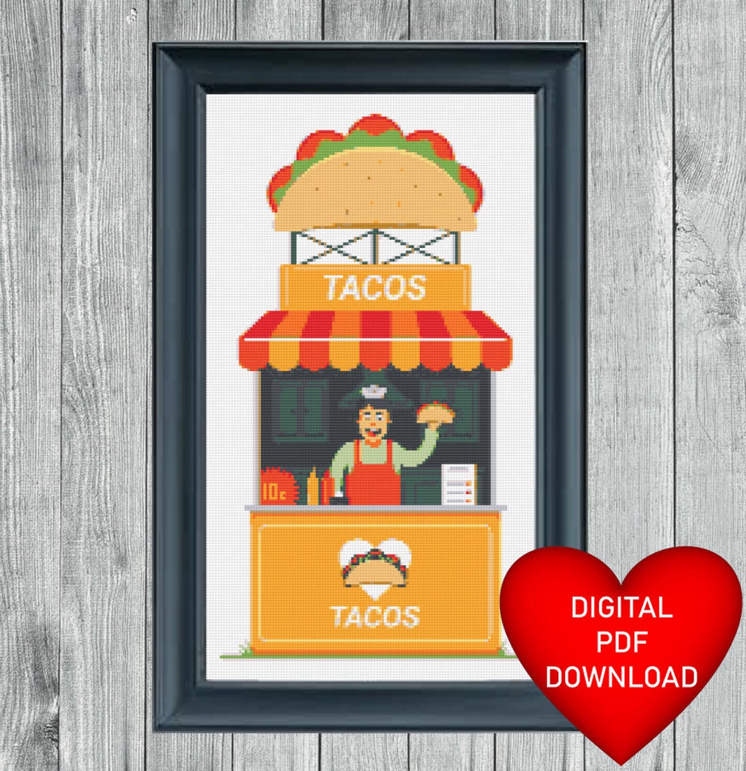 Cross Stitching Pattern Taco Stand, Instant PDF Download, X Stitch ...