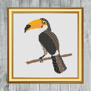 Cross Stitch Pattern, Patchwork Toucan Bird, Instant PDF Download, X ...