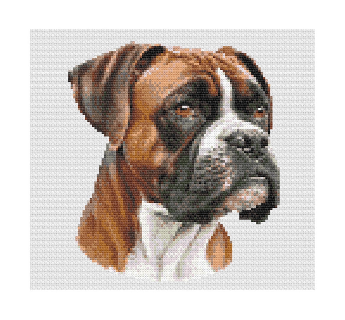 Watercolour Style Boxer Dog Cross Stitch Pattern, Instant PDF Download ...