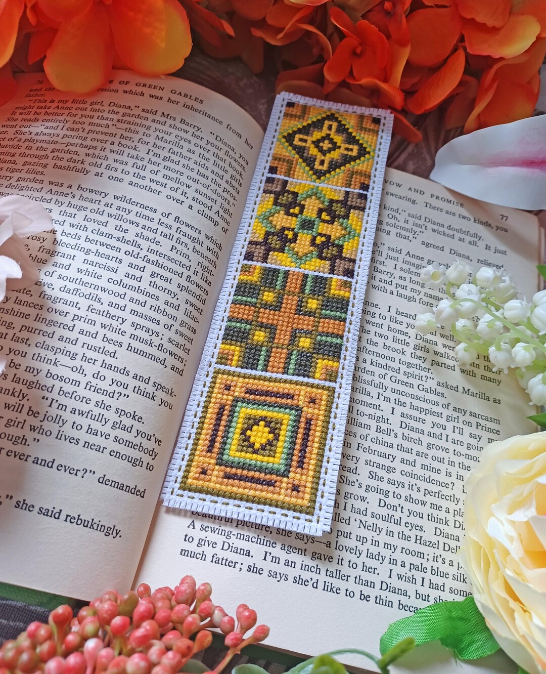 Art Deco Style Cross Stitch Pattern Bookmark, Instant PDF Download, X ...