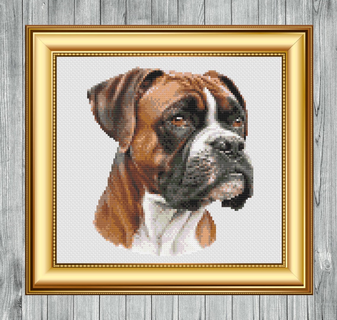 Watercolour Style Boxer Dog Cross Stitch Pattern, Instant PDF Download ...