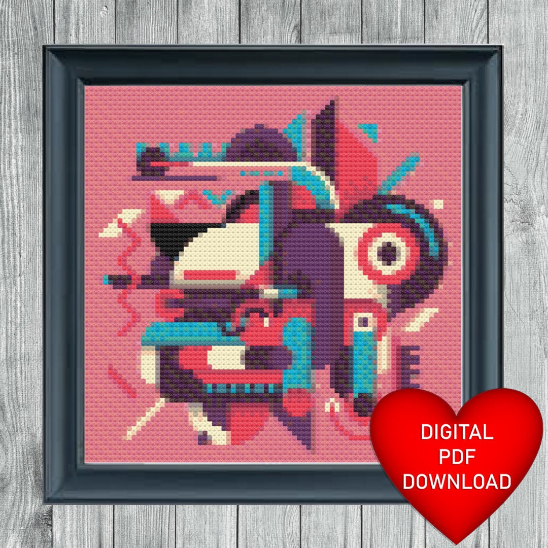 Abstract Art Cross Stitch Pattern, Instant PDF Download, X Stitch ...