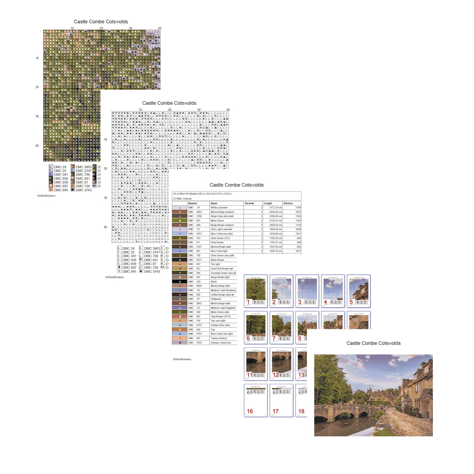 Castle Combe Cotswolds Cross Stitch Pattern, Instant PDF Download, X ...