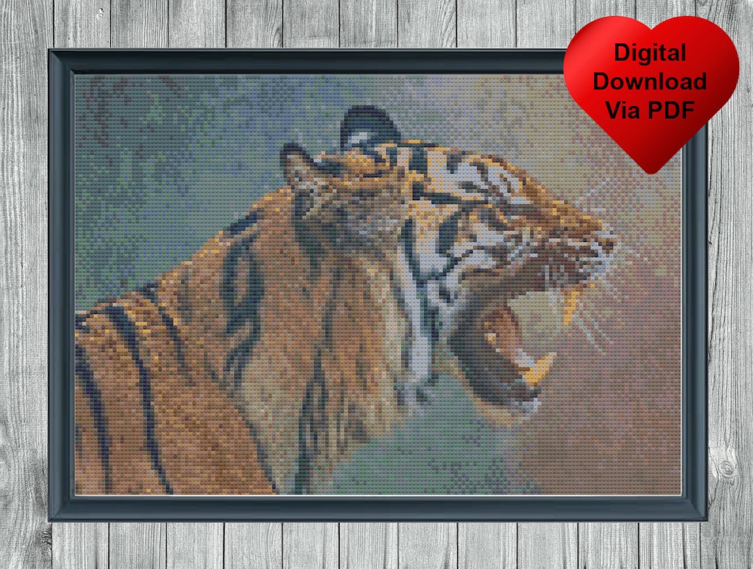 Sumatran Tiger Cross Stitch Pattern, Instant PDF Download, Bird X ...