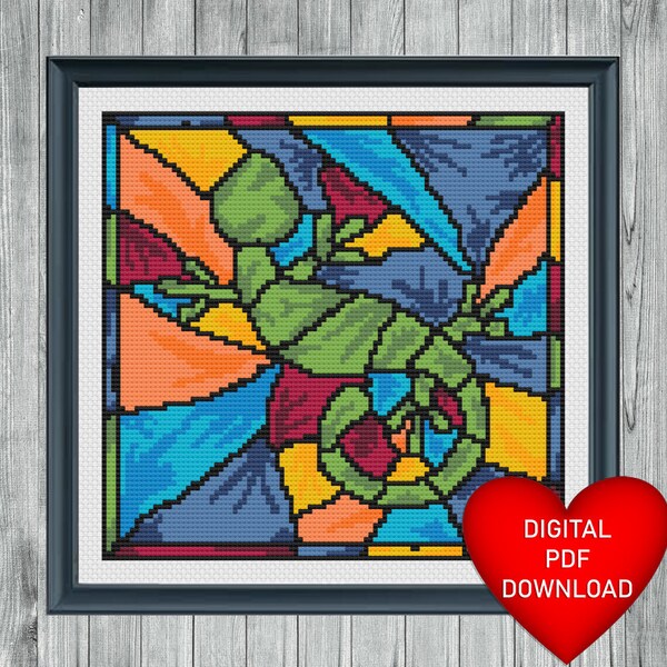 Stained Glass Gecko Pattern - Etsy