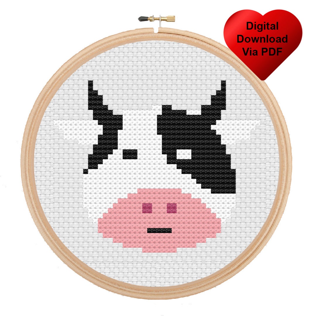Cute Cow Cross Stitch Pattern, Instant PDF Download, X Stitch Pattern ...
