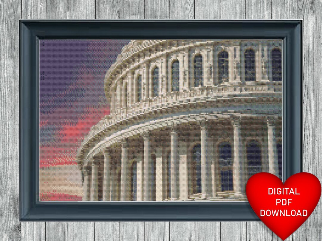 Washington DC Capitol Building Cross Stitch Pattern, Instant PDF ...