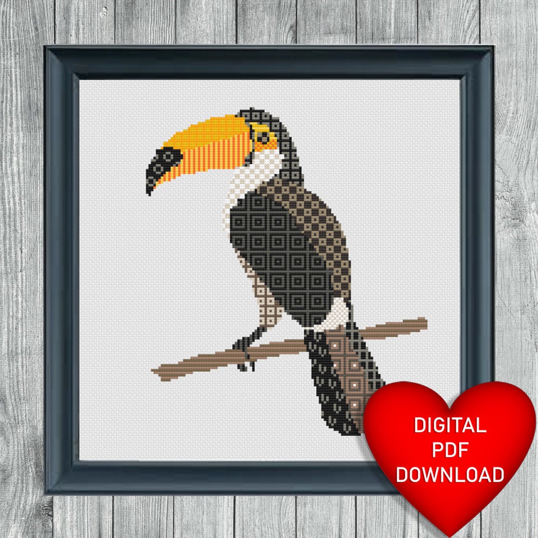 Modèle de point de croix, Patchwork Toucan Bird, Téléchargement PDF ...