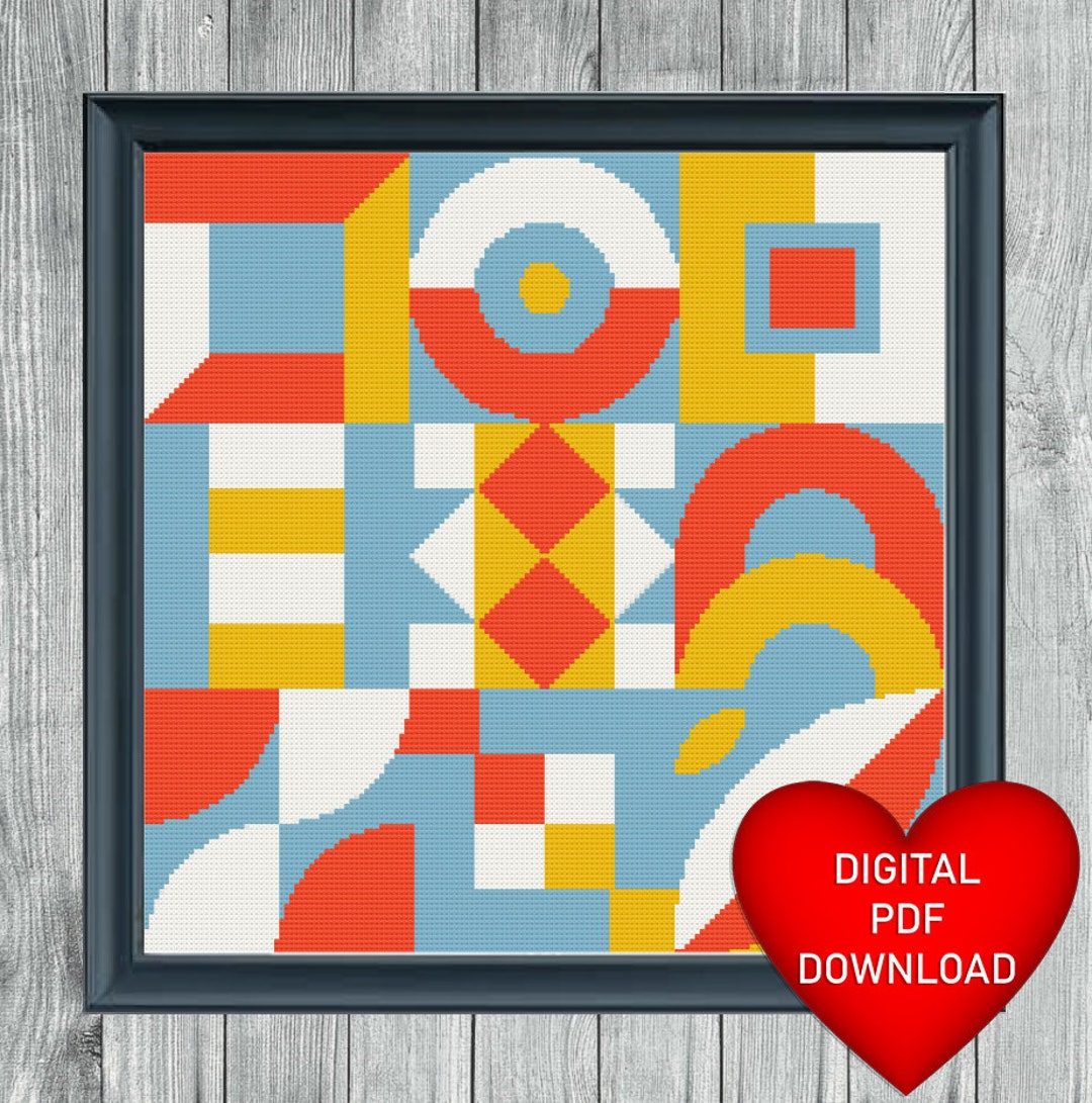 Cross Stitch Pattern Geometry Pattern Art, Instant PDF Download, X ...
