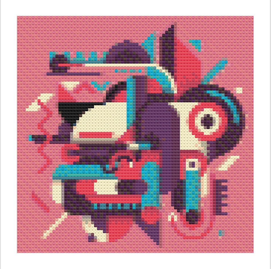 Abstract Art Cross Stitch Pattern, Instant PDF Download, X Stitch ...