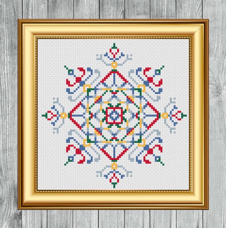 Colourful Winter Snowflake Cross Stitch Pattern, Instant PDF Download ...