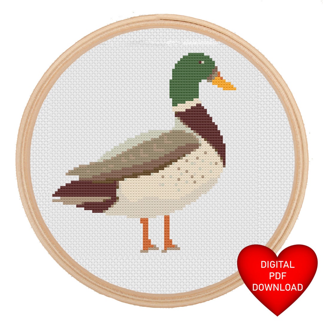 Standing Duck Cross Stitch Pattern, Instant PDF Download, Bird X Stitch ...