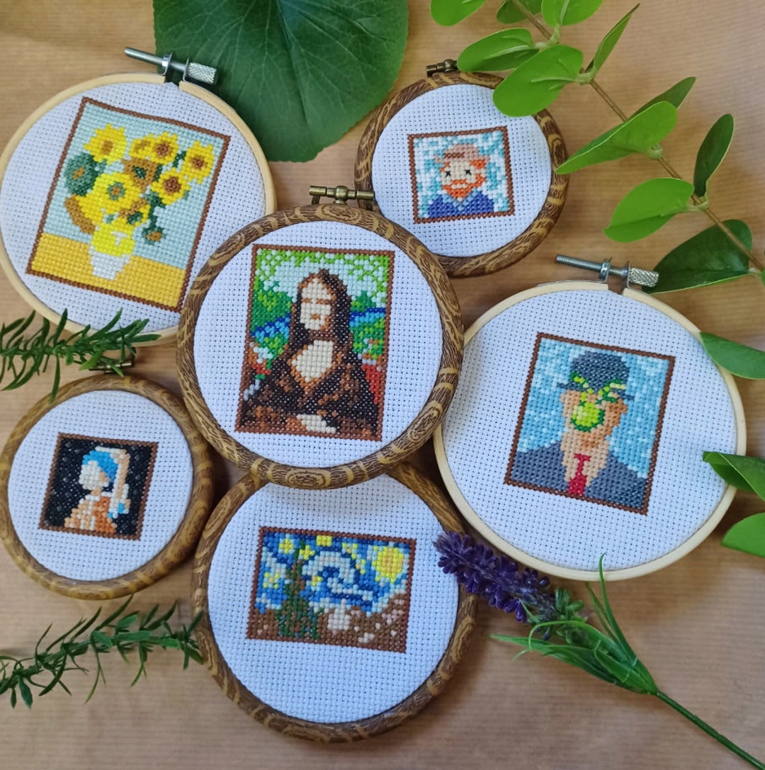 Mini Masterpiece Art Six Pack Cross Stitch Patterns, Instant PDF ...