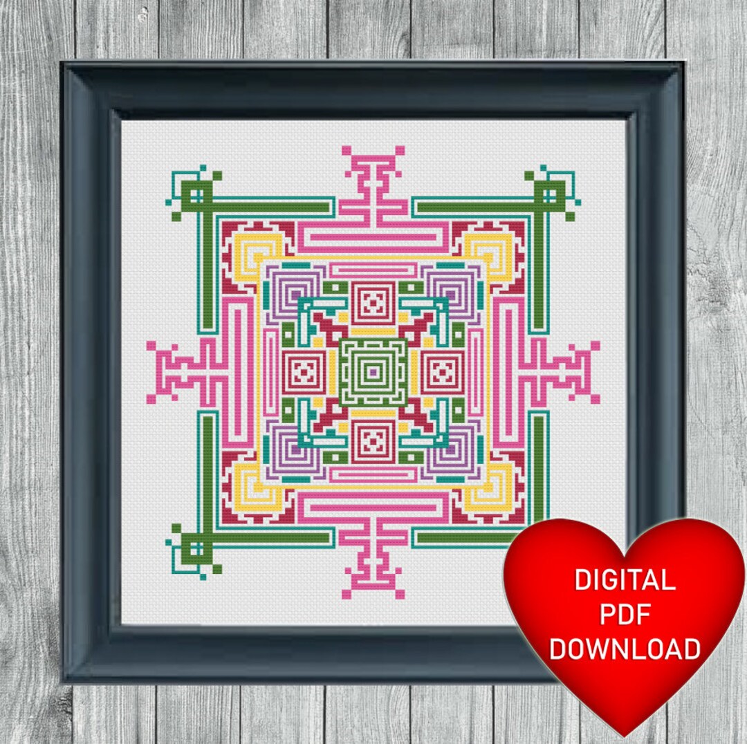 Modern Art Deco Style Cross Stitch Pattern, Instant PDF Download, X ...