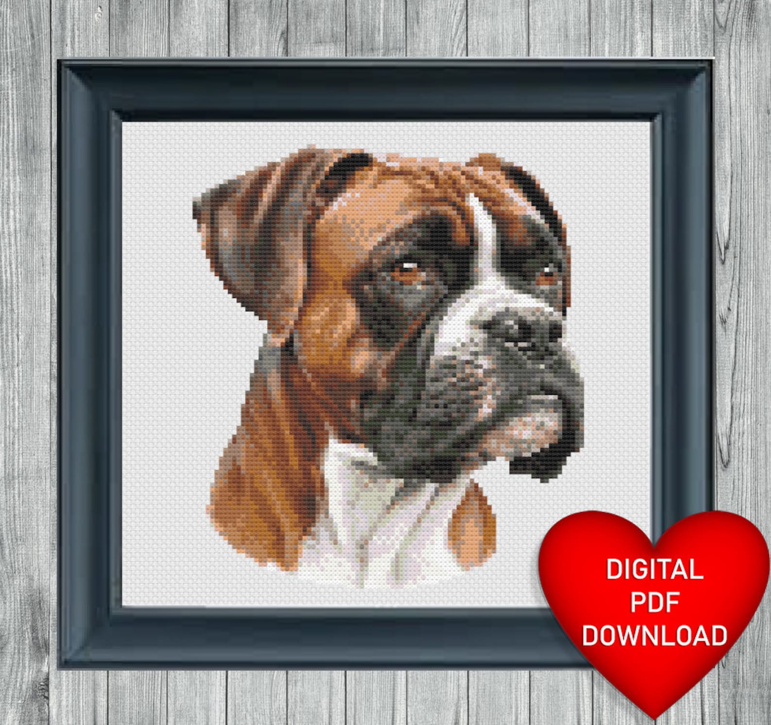 Watercolour Style Boxer Dog Cross Stitch Pattern, Instant PDF Download ...