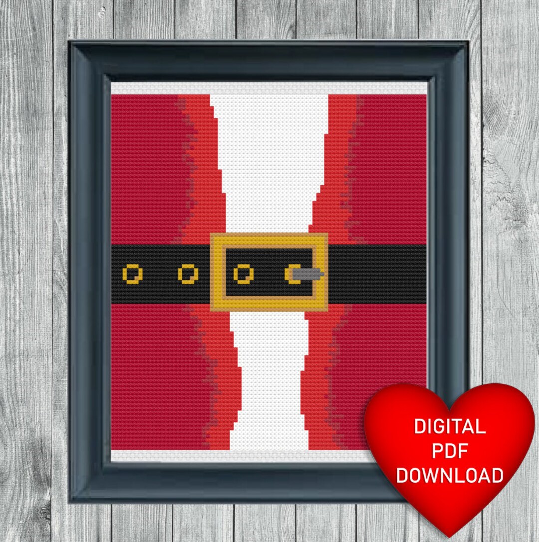 Santas Belt Cross Stitching Pattern, Instant PDF Download, X Stitch ...