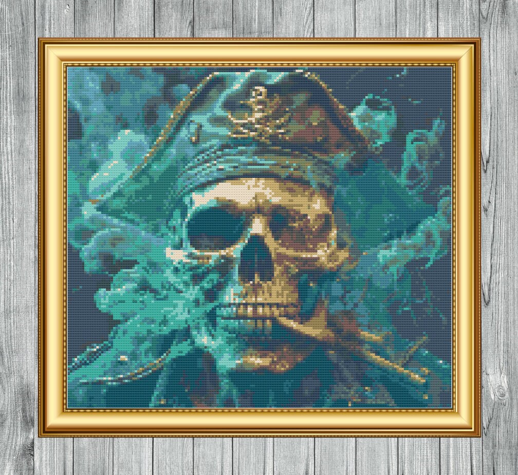 Pirate Skull Cross Stitch Pattern, Instant PDF Download, X Stitch ...