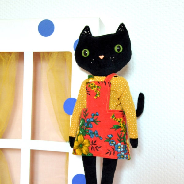 Black Cat Doll - Etsy