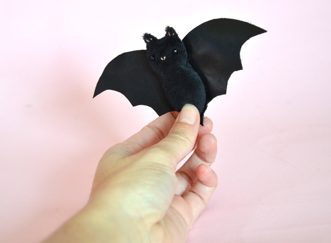 Lovely BAT Brooch - Leather, Velvet, Cotton Jewel - - Etsy