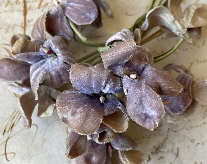 Trio Antique Velvet Millinery Flowers, Circa 1940s - Etsy