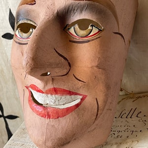Antique French Paper Mache Carnival Face Mask, Circa 1900 ~ Bearded Man ...