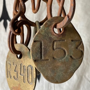 Antique Brass Cow Tag With Chain, Circa 1930s - Etsy