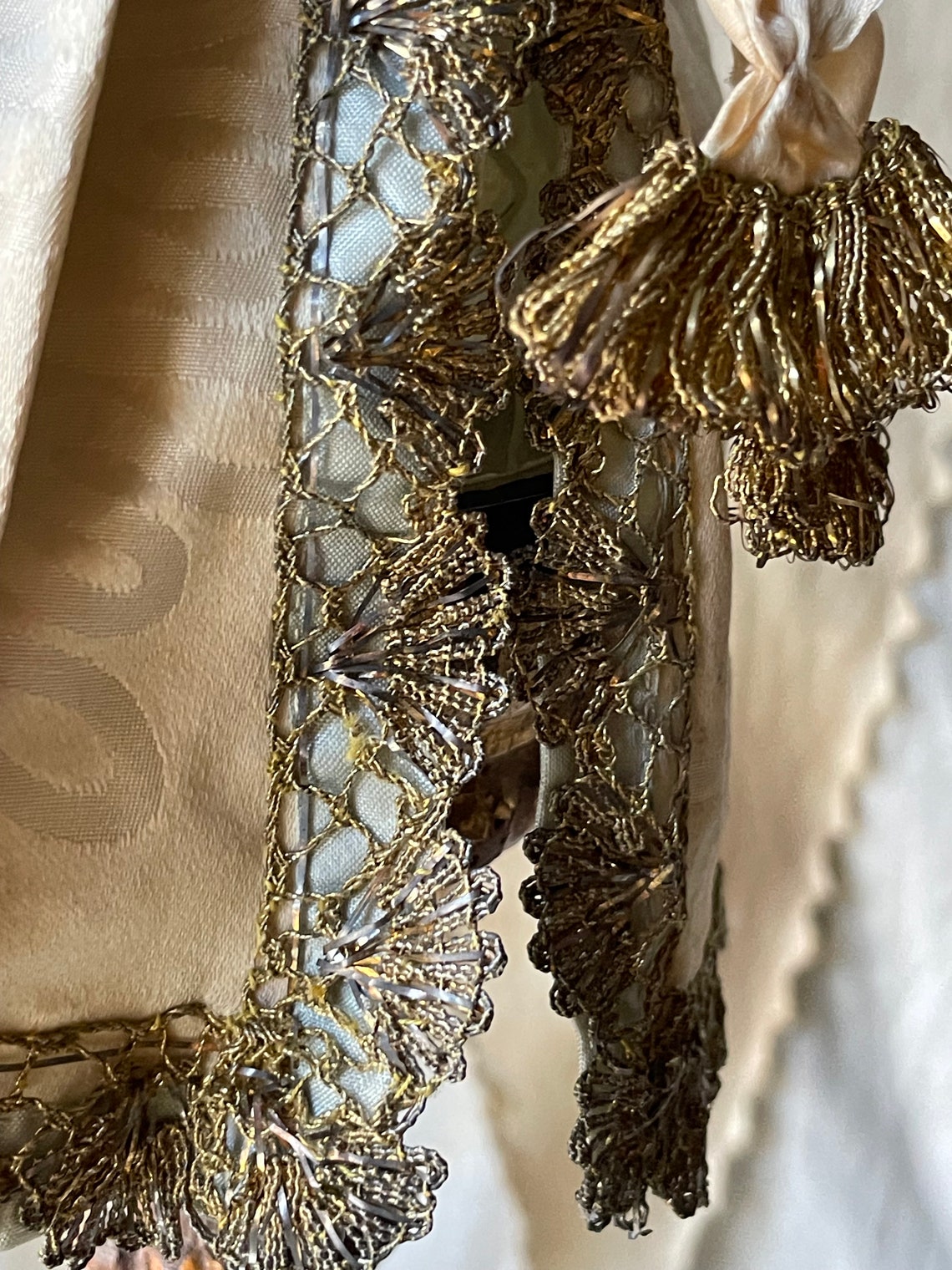 1800s Antique Silk Pyx Cover With Metal Passementerie, 19th Century ...