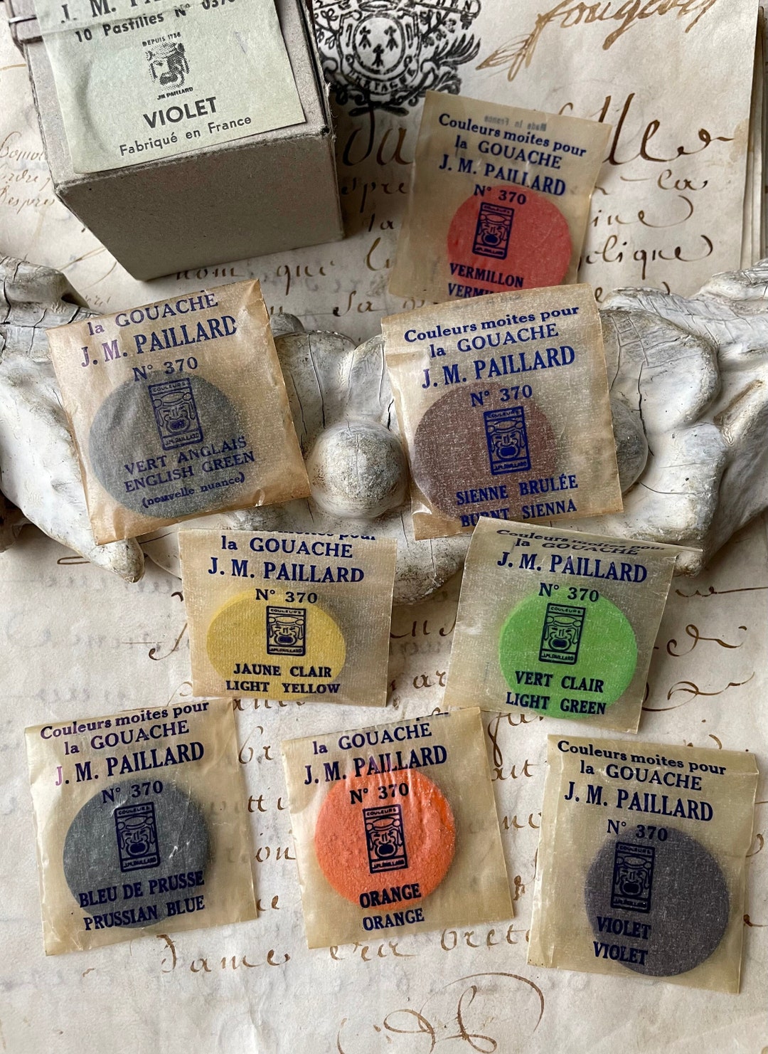 Antique Set of Gouache Tablets in Original Box, Circa 1930s - Etsy