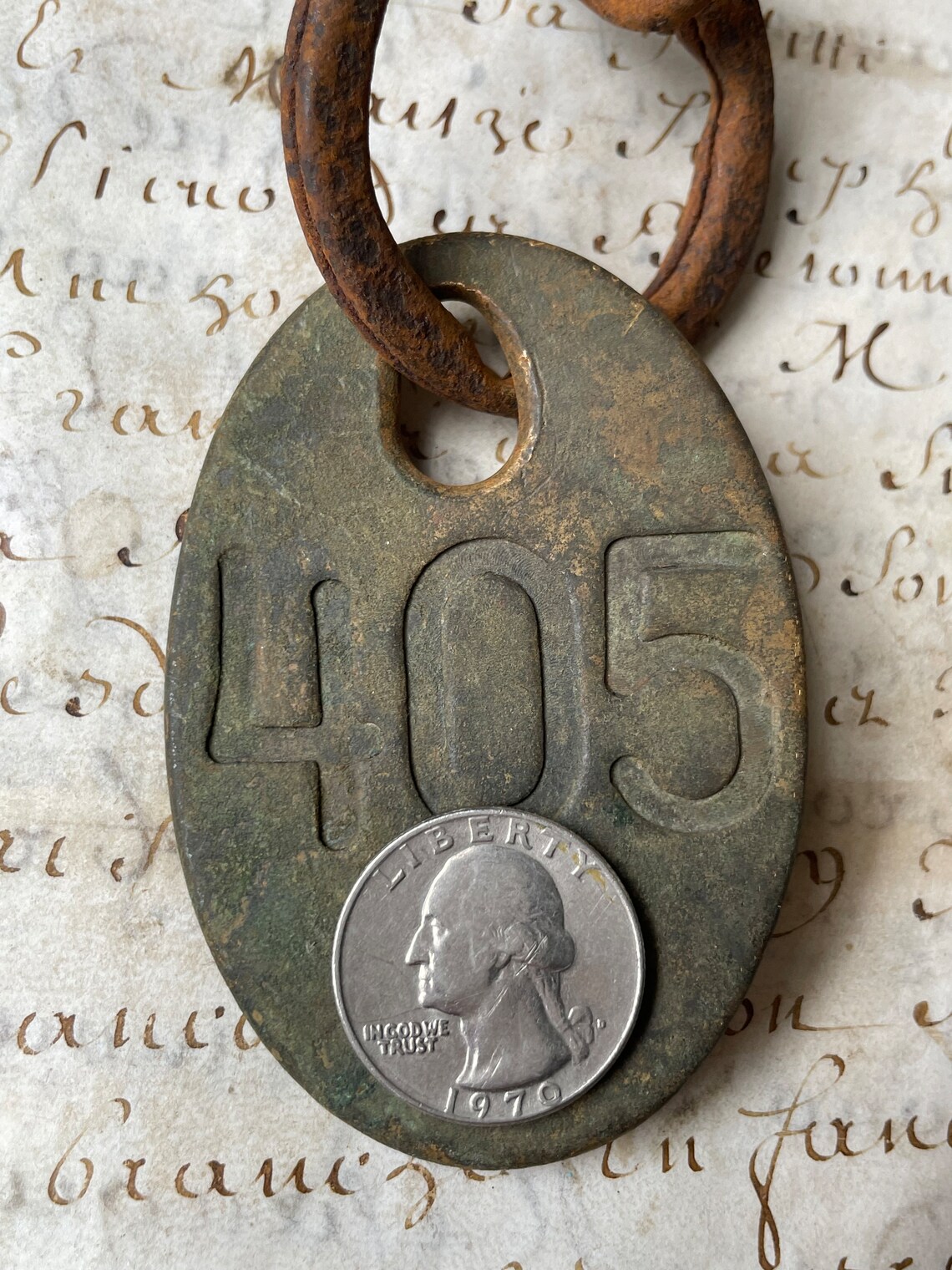 Antique Brass Cow Tag With Chain, Circa 1930s - Etsy