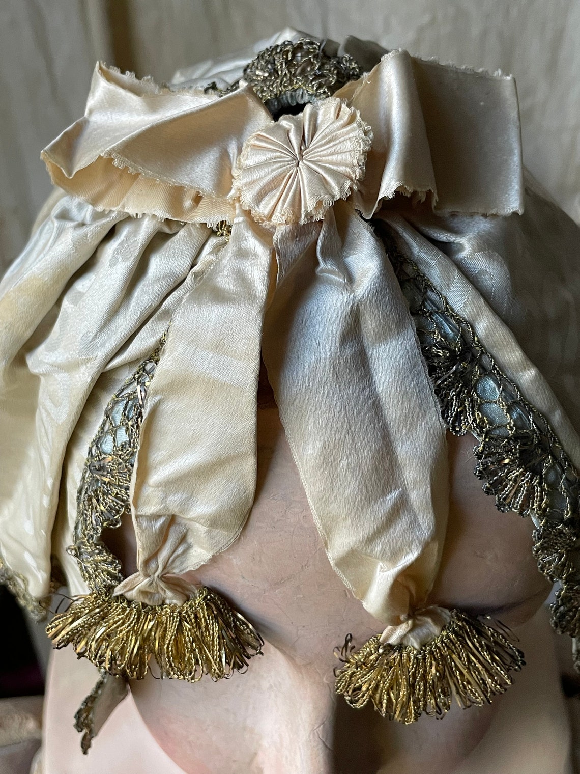 1800s Antique Silk Pyx Cover With Metal Passementerie, 19th Century ...