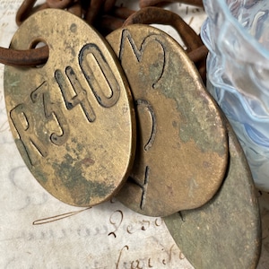 Antique Brass Cow Tag With Chain, Circa 1930s - Etsy