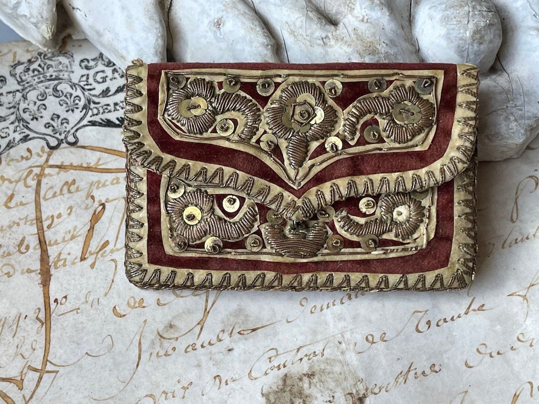 1700s Antique French Coin Purse, 18th Century French Purse With Metal ...