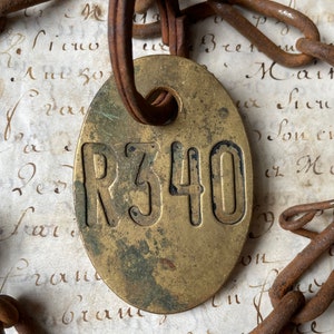 Antique Brass Cow Tag With Chain, Circa 1930s - Etsy