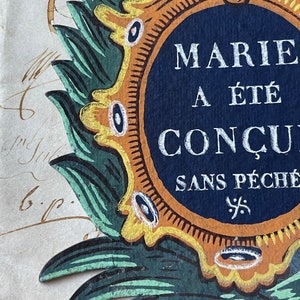 Antique French Hand-painted Religious Sign, Antique French Hand Painted ...