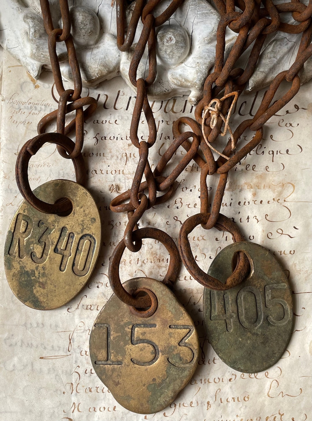 Antique Brass Cow Tag With Chain, Circa 1930s - Etsy