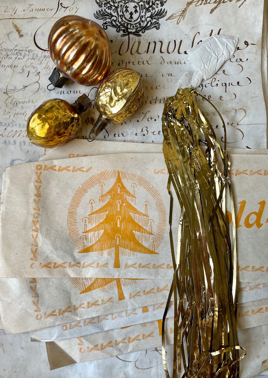 Antique Gold Metal German Tinsel, Circa 1940s NOS - Etsy