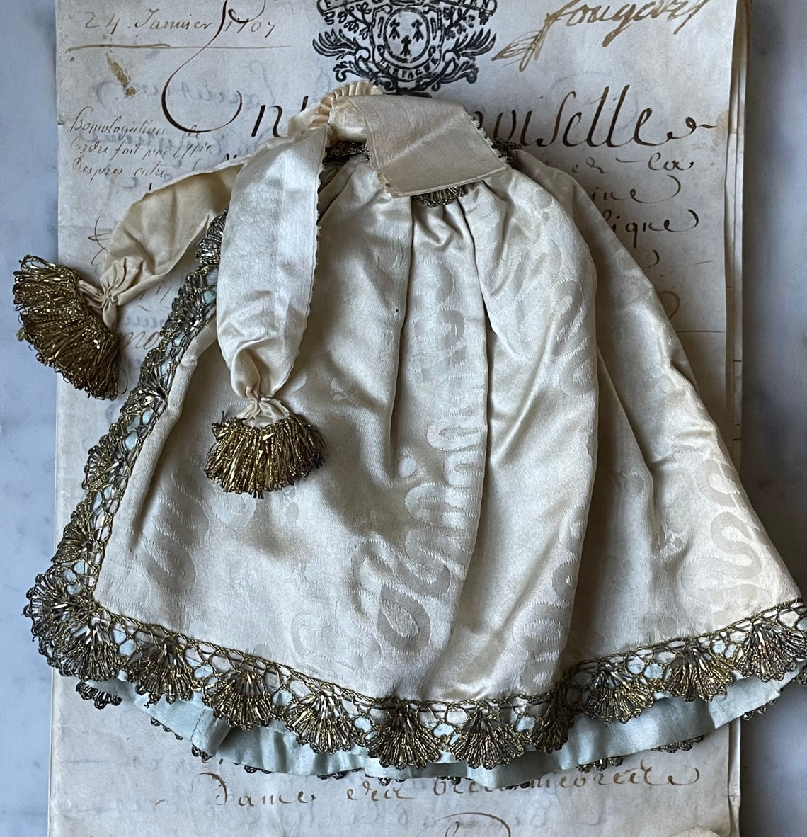 1800s Antique Silk Pyx Cover With Metal Passementerie, 19th Century ...