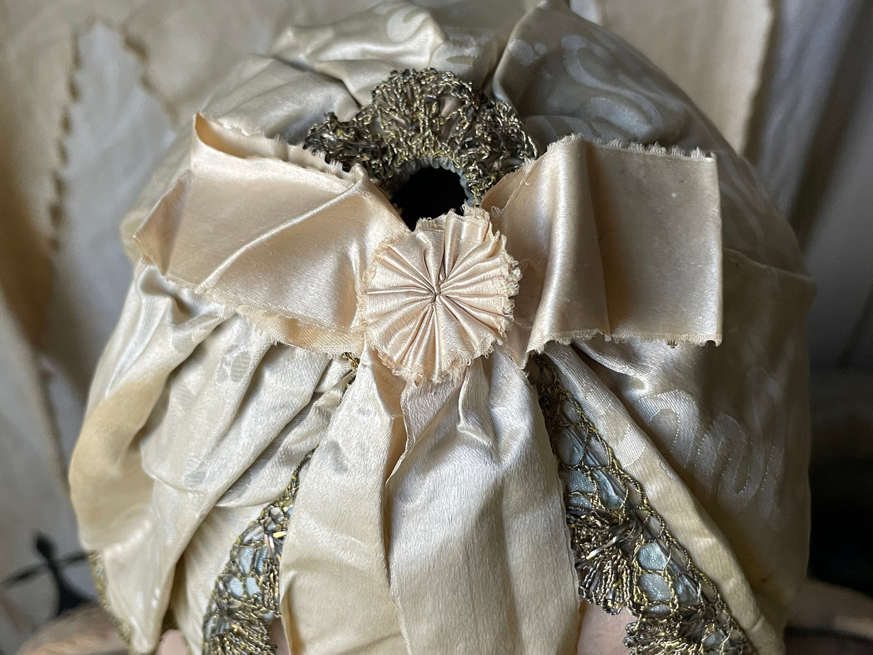 1800s Antique Silk Pyx Cover With Metal Passementerie, 19th Century ...