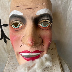 Antique French Paper Mache Carnival Face Mask, Circa 1900 ~ Bearded Man ...