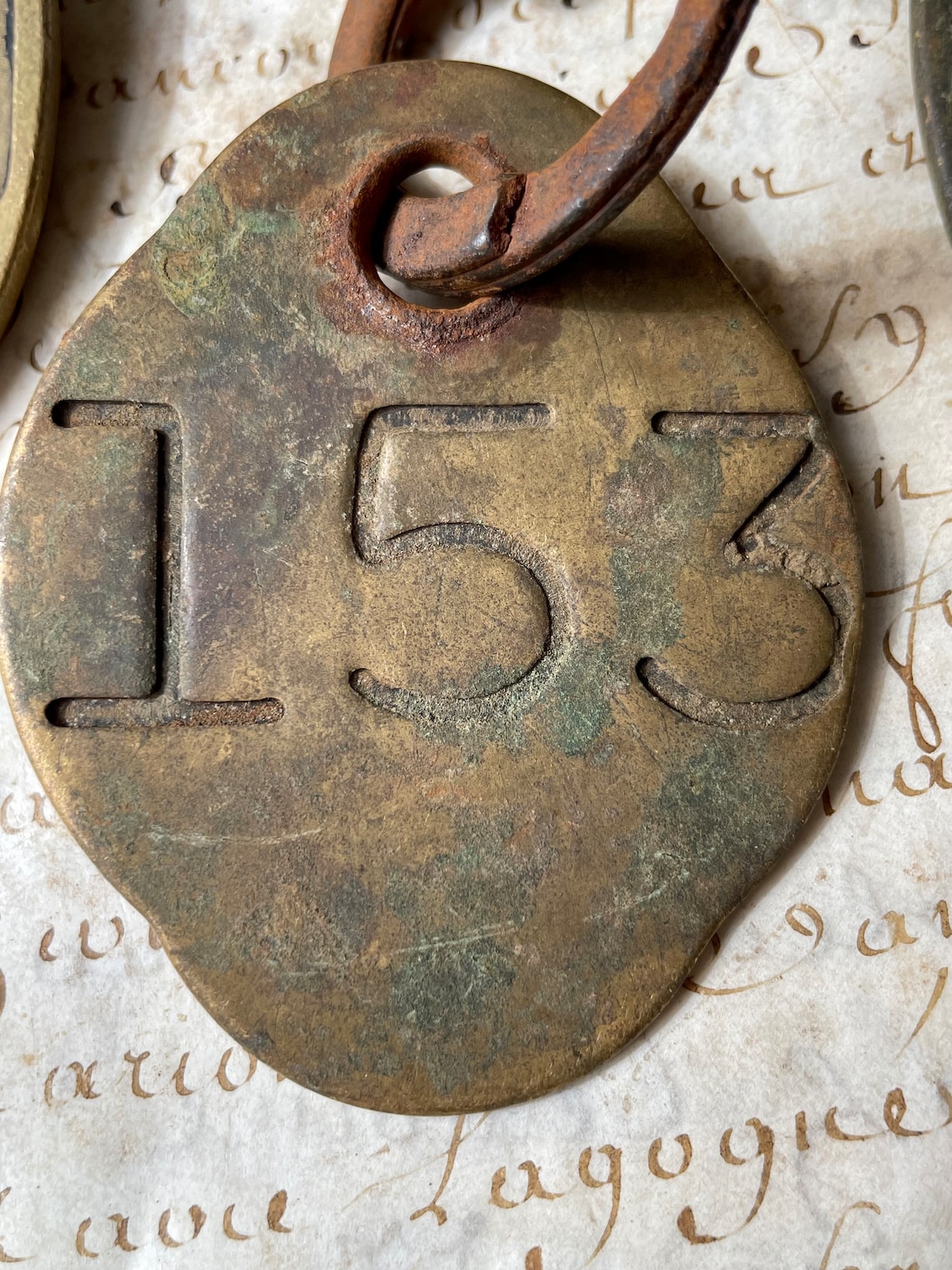 Antique Brass Cow Tag With Chain, Circa 1930s - Etsy