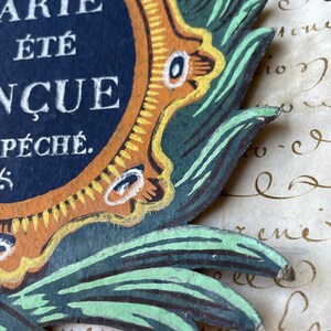 Antique French Hand-painted Religious Sign, Antique French Hand Painted ...