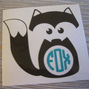Monogram Decal Fox Decal Fox Car Decal Monogram Fox Decal Monogram Car ...