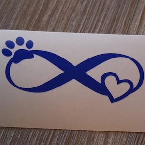 Infinity Pet Decal Paw Print Decal Dog Decal Love Dog - Etsy
